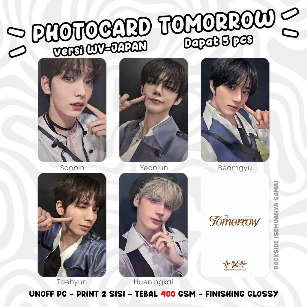 Jual (DAPAT 5 PCS) Photocard TXT TOMORROW Unofficial PC KPOP TUBATU ...