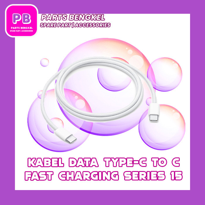 Jual KABEL DATA CHARGER TIPE C TO TIPE C BRAIDED CABLE DATA SERI 15 60W ...