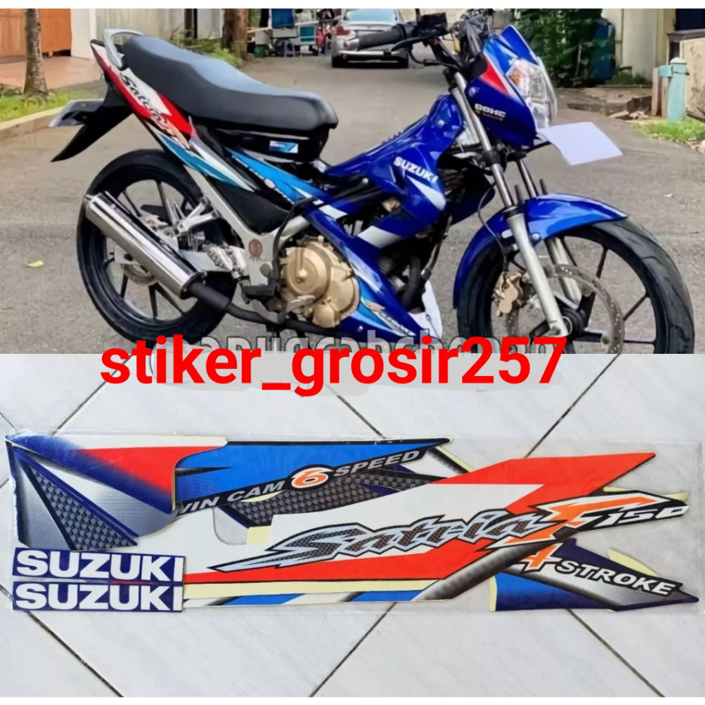 Jual STIKER STRIPING & LIS BODY SATRIA FU CBU 2006 2007 BIRU | Shopee ...