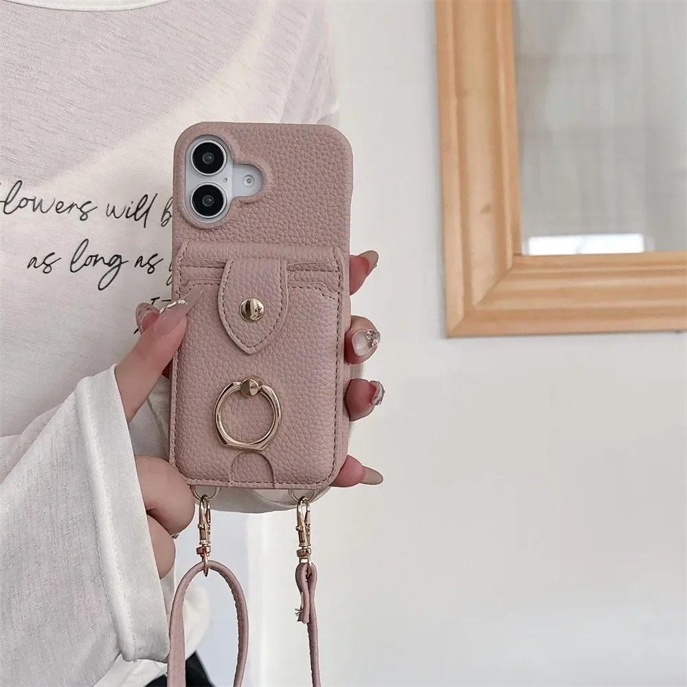 Jual Crossbody Ring Stand Phone Case untuk IPphone 16 15 Plus 14 11 Pro ...