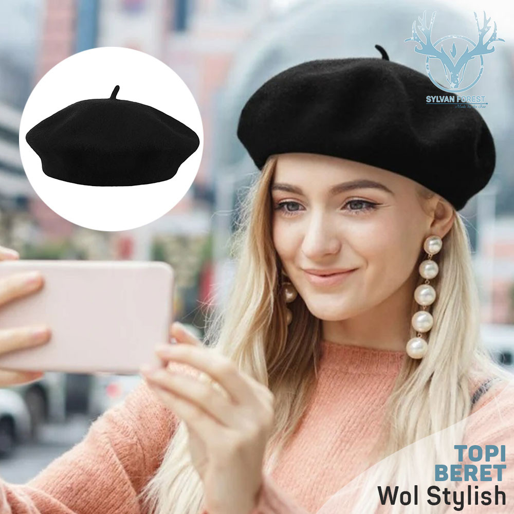 Jual [SYLVAN FOREST] Topi Beret Wol Stylish French Style Sangat Chic ...