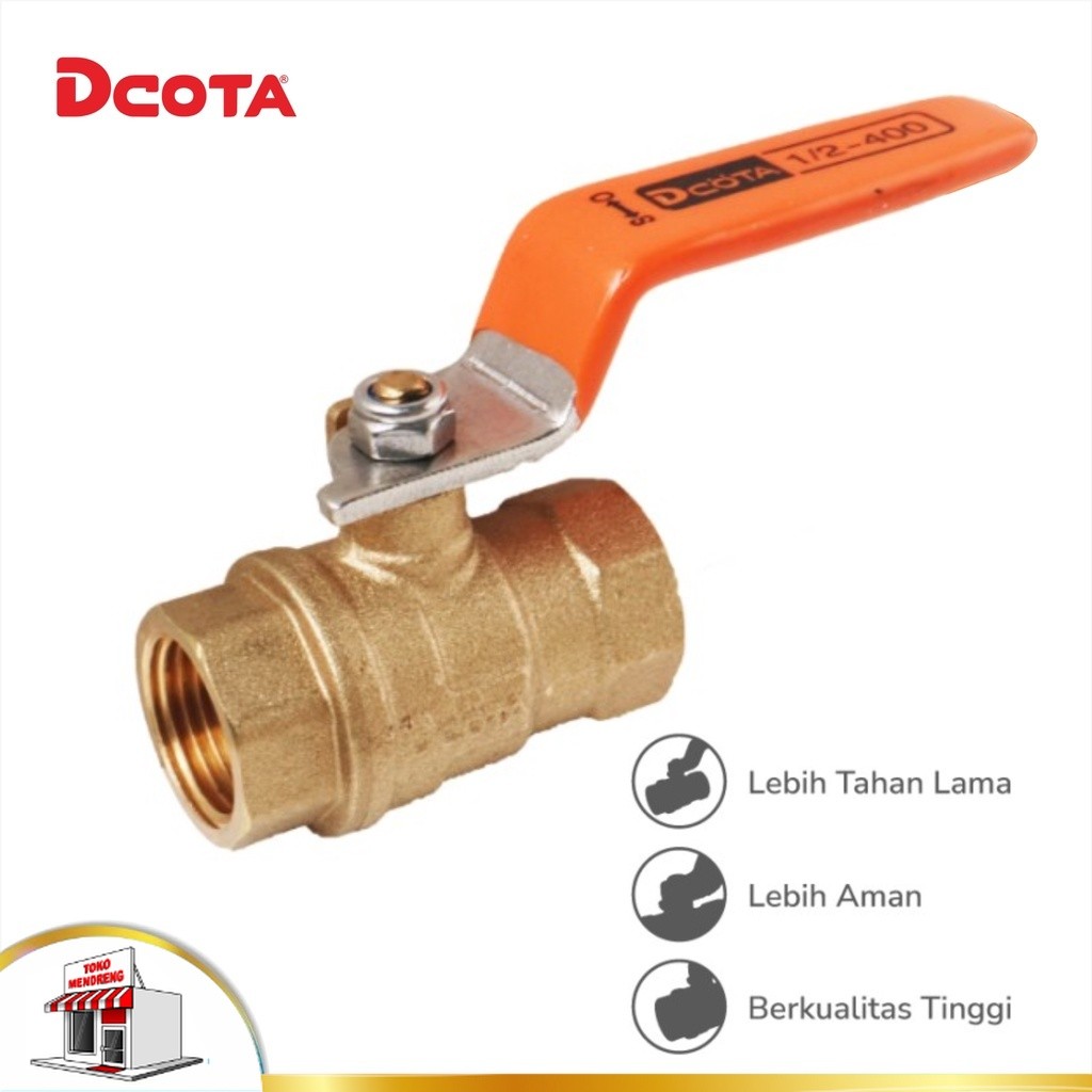 Jual DCOTA Ball Valve 1/2" 3/4" Katup Keran Stop Kran Kuningan Drat Dalam Setengah ...