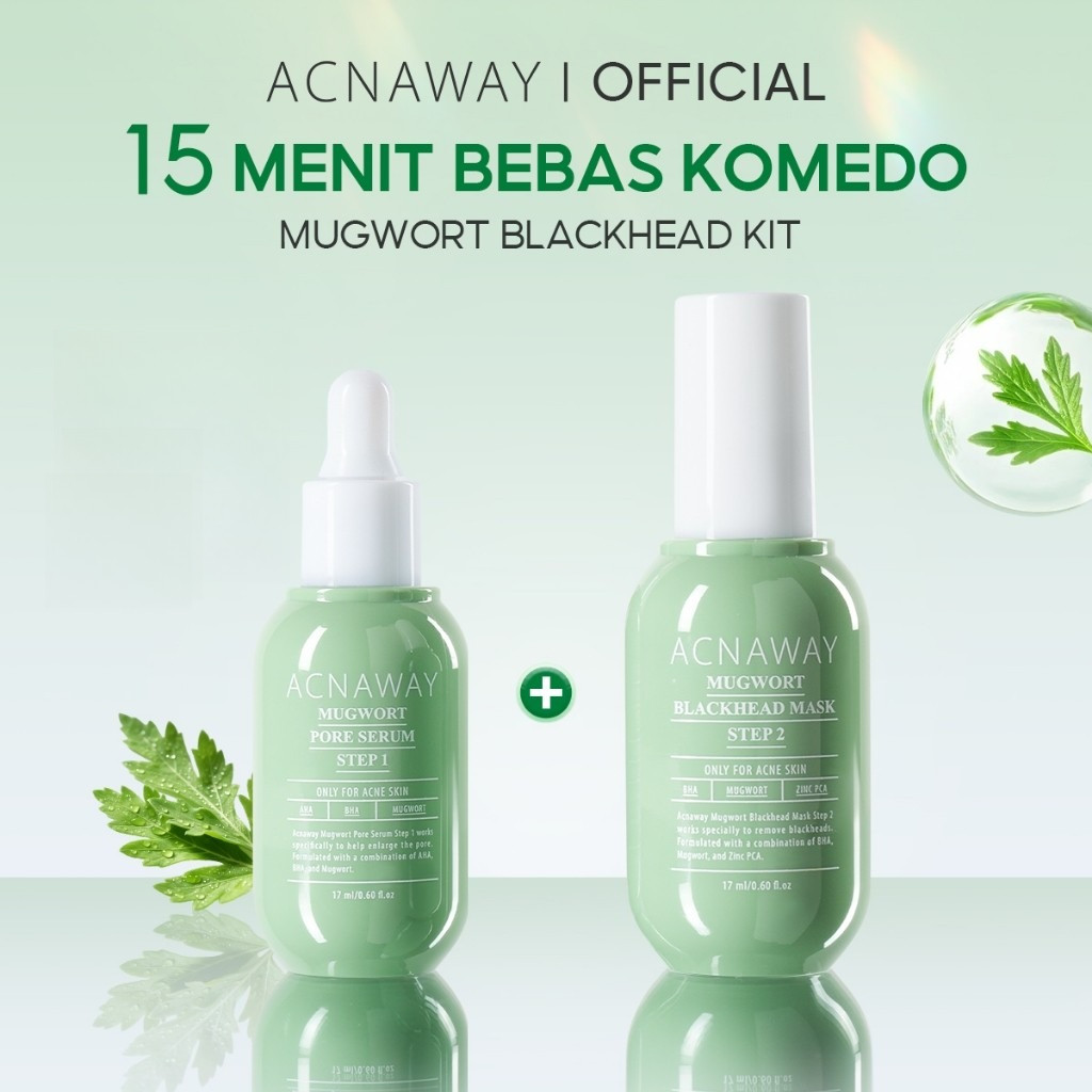 Jual ACNAWAY Mugwort Blackhead Treatment Kit - Mugwort Pore Serum ...