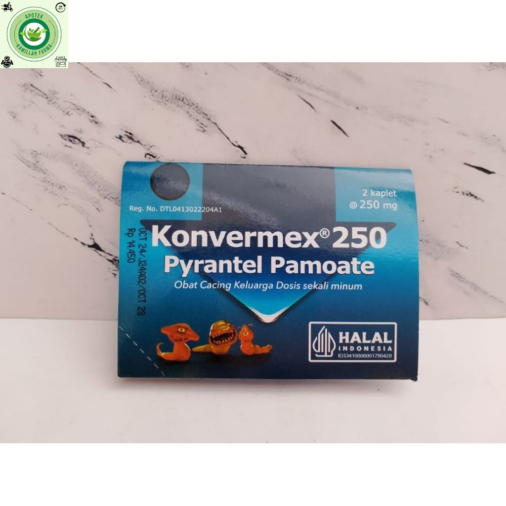 Jual Konvermex 250 tab/ Obat Cacing / 1 strip isi 2 tablet | Shopee ...