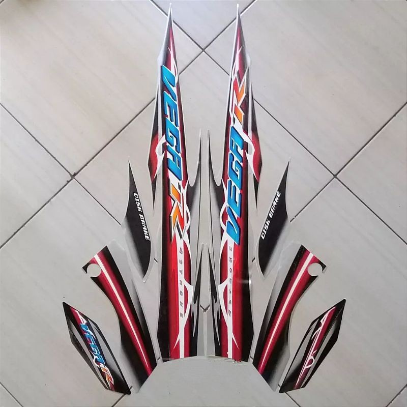 Jual Stiker Striping Motor Vega R 2007 Silver-Hitam Sticker Lis Body ...