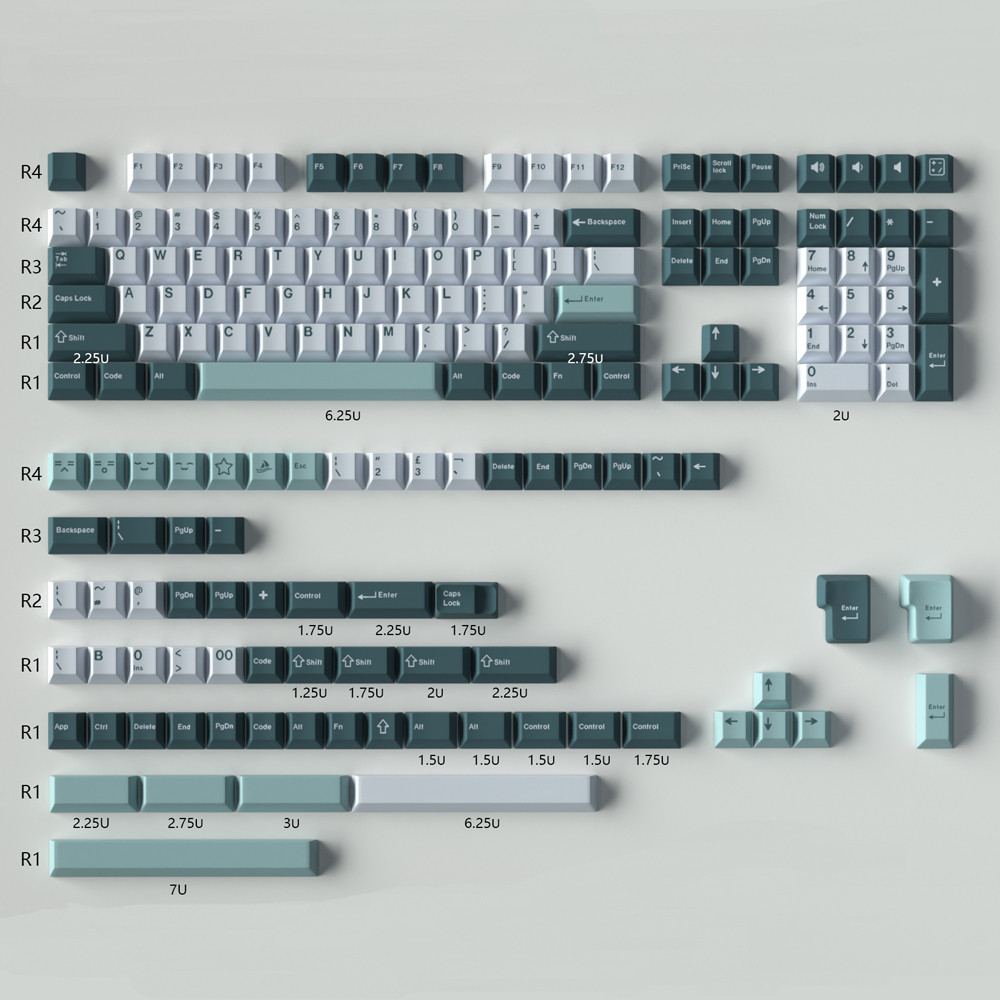 Jual Yongqiu Kebun Keycaps Hijau Cherry profil double shot ABS Keycaps ...