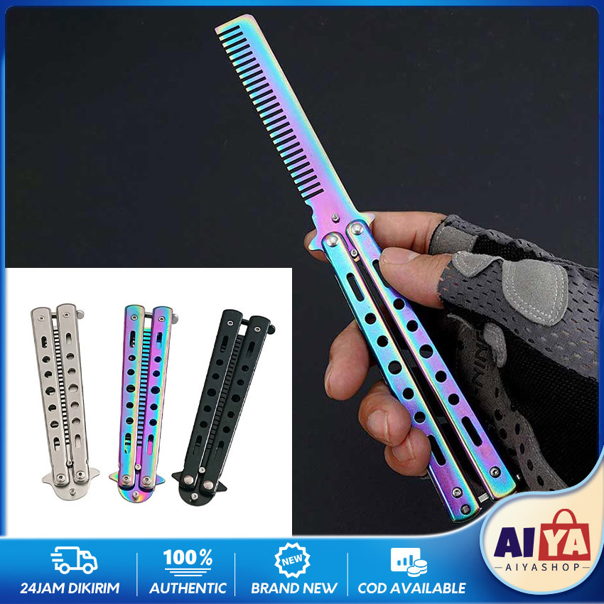 Jual Sisir Balisong Sisir Lipat Besi Butterfly Training Knife ...
