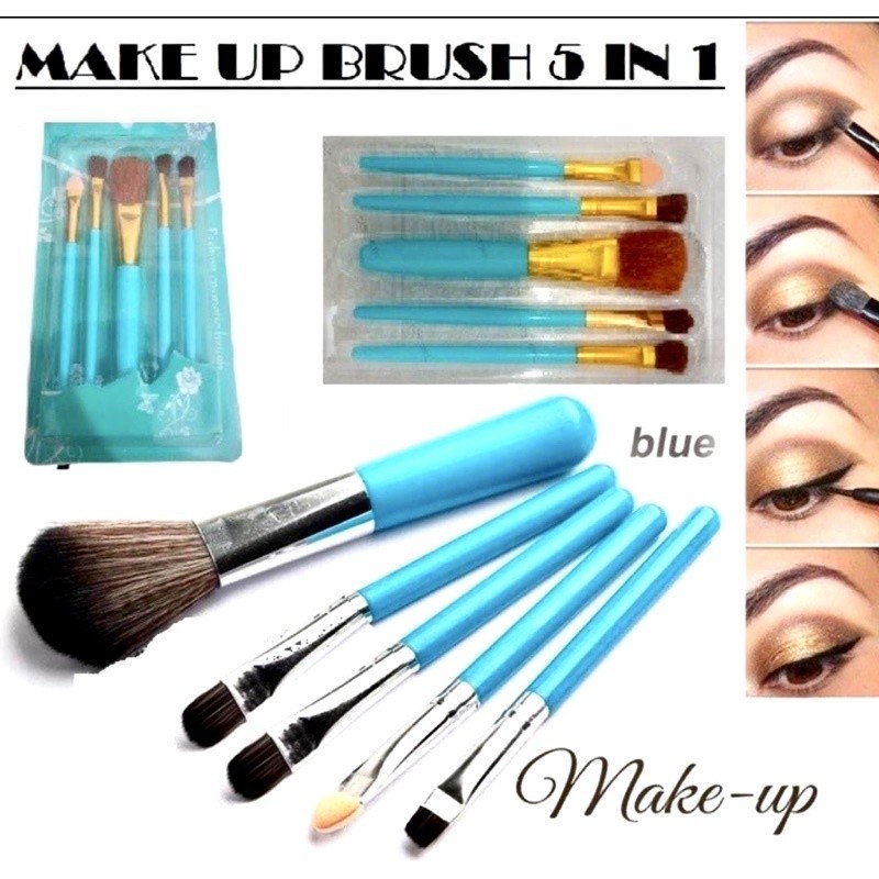 Jual Kuas Make Up 5 in 1 Kuas Wajah Brush Riasan | Shopee Indonesia
