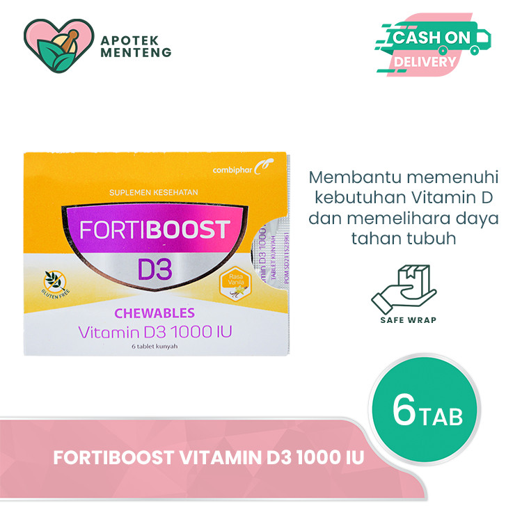 Jual Fortiboost Vitamin D3 1000 IU 6 Tablet - Suplemen Vitamin D3 ...
