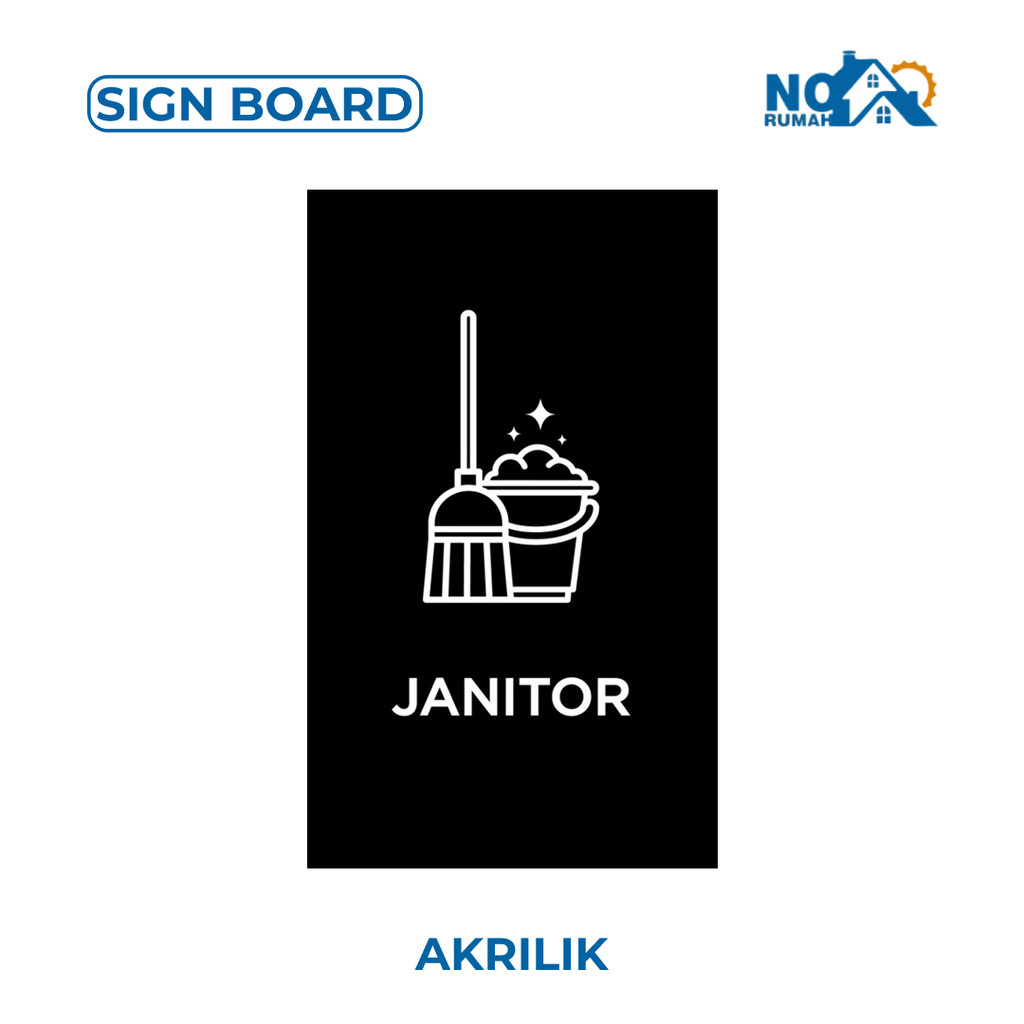 Jual Sign Janitor Papan Nama Ruang Tanda Label Akrilik Sign Board ...