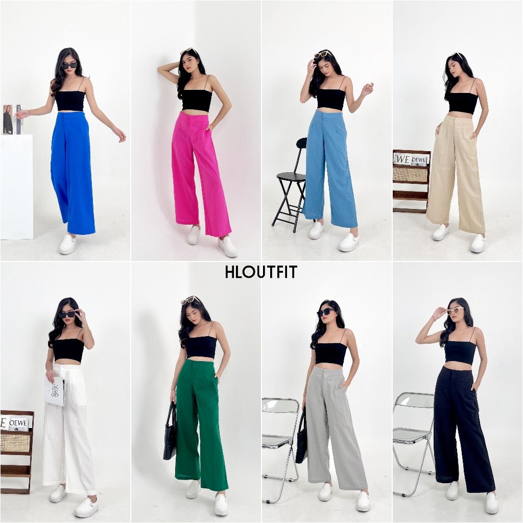 Jual HL Linen Crinkle Kulot- Cullote Highwaist Korean Style (L Series ...