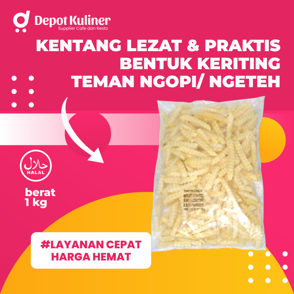 Jual Kentang Frozen 1 Kg Bentuk Crincle Cut | Shopee Indonesia