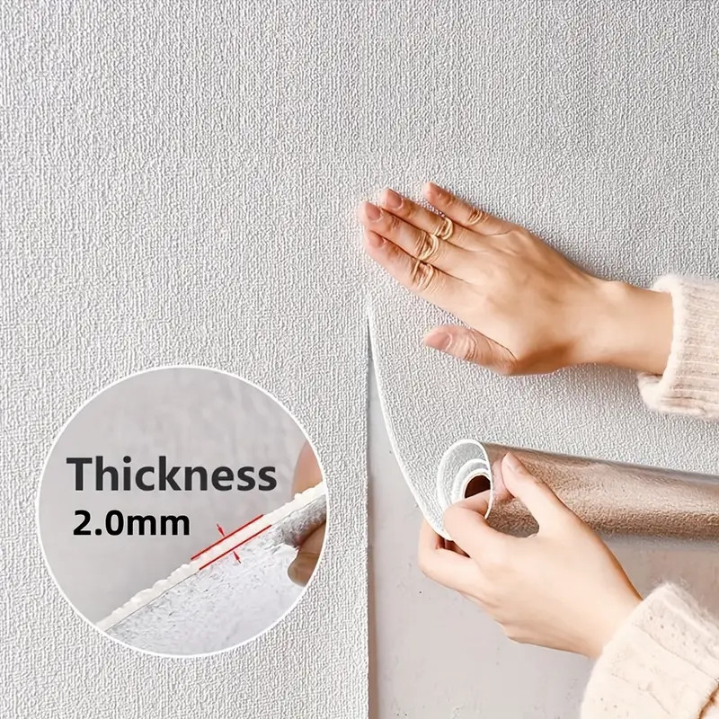 Jual 1 roll of adhesive linen pattern wallpaper contact paper, peeling ...