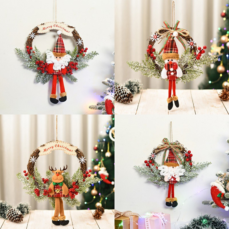 Jual Hiasan Natal Karangan Bunga / Wreath Krans Natal Pintu / Dinding | Shopee Indonesia