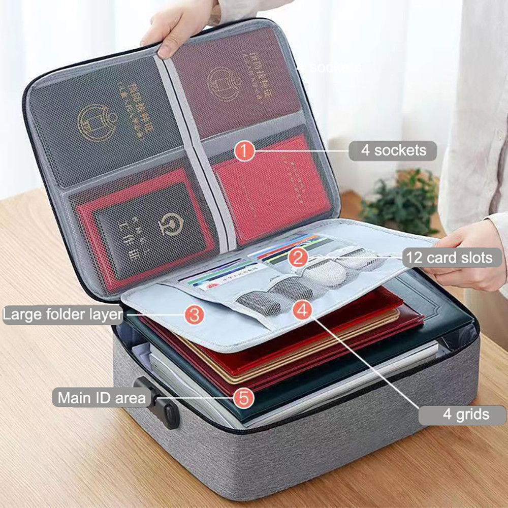 Jual Document Organizer Briefcase 3-Layer Folder Holder Men's Women's ...