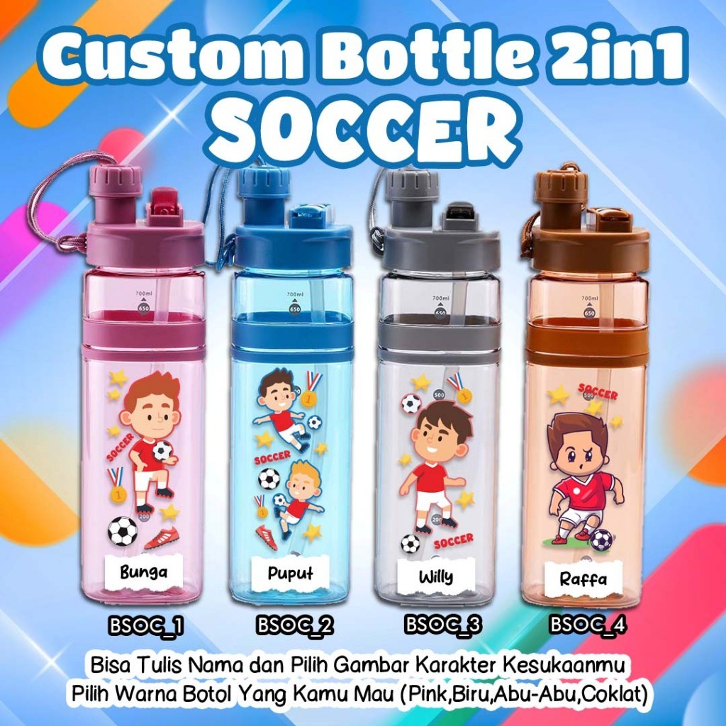 Jual Custom Botol Minuman - 2in1 & My Bottle - Gambar PEMAIN BOLA ...
