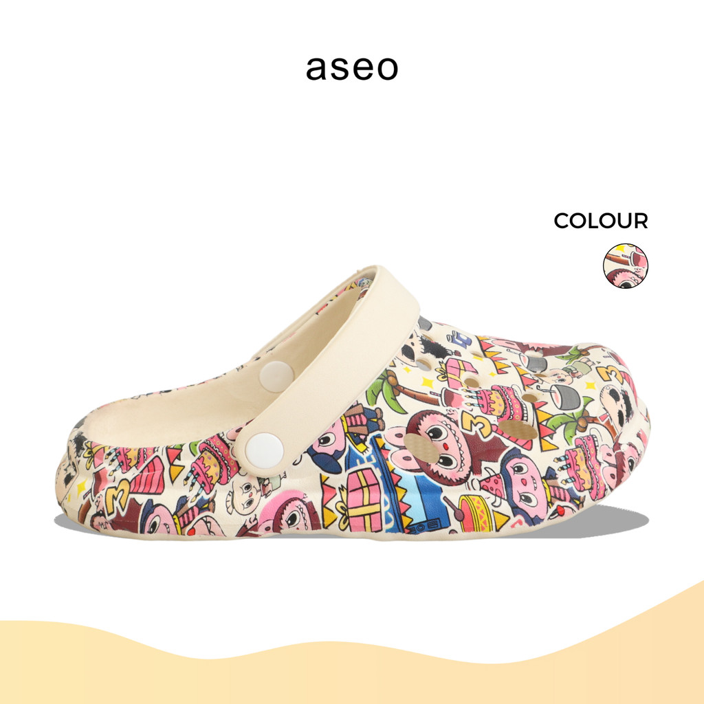 Jual Aseo Sandal Wanita Kodok Slip on Import Anti Slip Clog Lucu Bahan ...