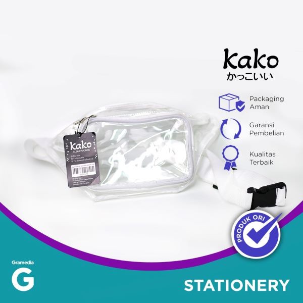 Jual Kako Clear Pvc Waist Bag White Kk-C252 | Shopee Indonesia