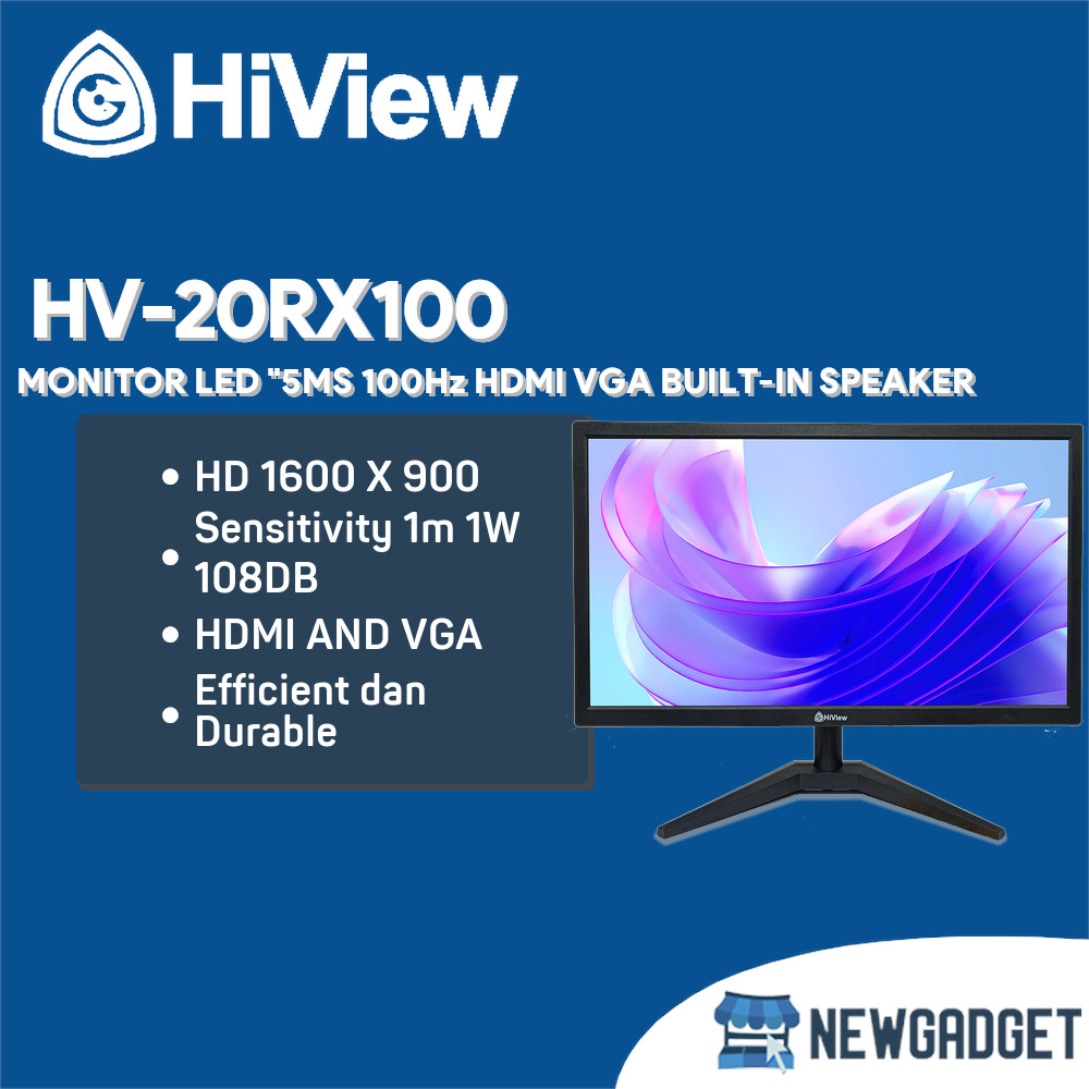 Jual HIVIEW HV-20RX100 MONITOR LED "5MS 100HZ HDMI VGA BUILT-IN SPEAKER | Shopee Indonesia