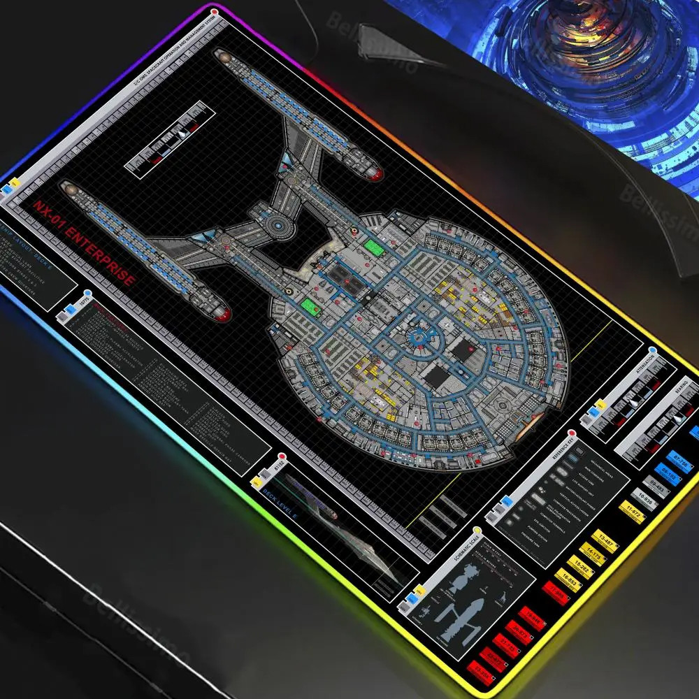 Jual Large Space Starship Esports RGB Mouse Pad Flexible Rubber Gamer ...