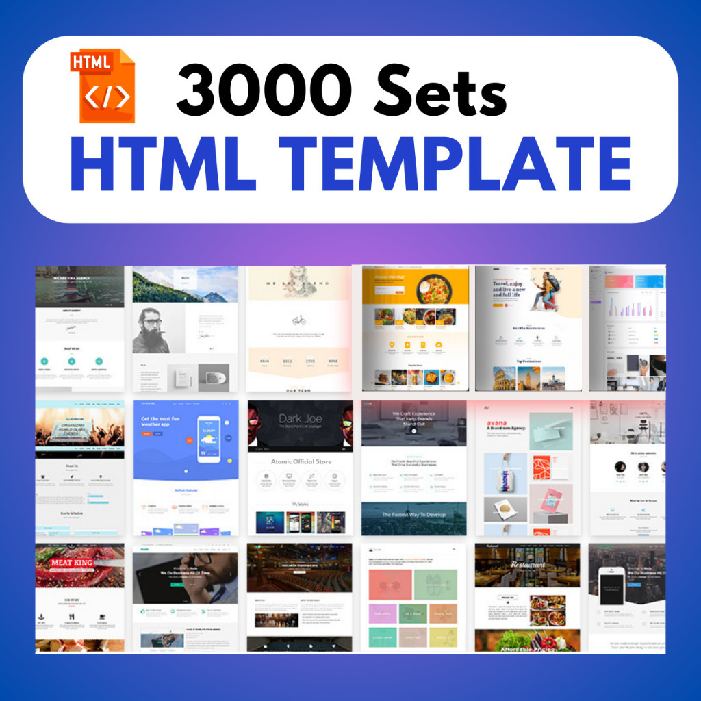 Jual [ INSTAN ] 3000 Set Template Website HTML CSS JS Premium Bundle untuk Tugas Mahasiswa ...