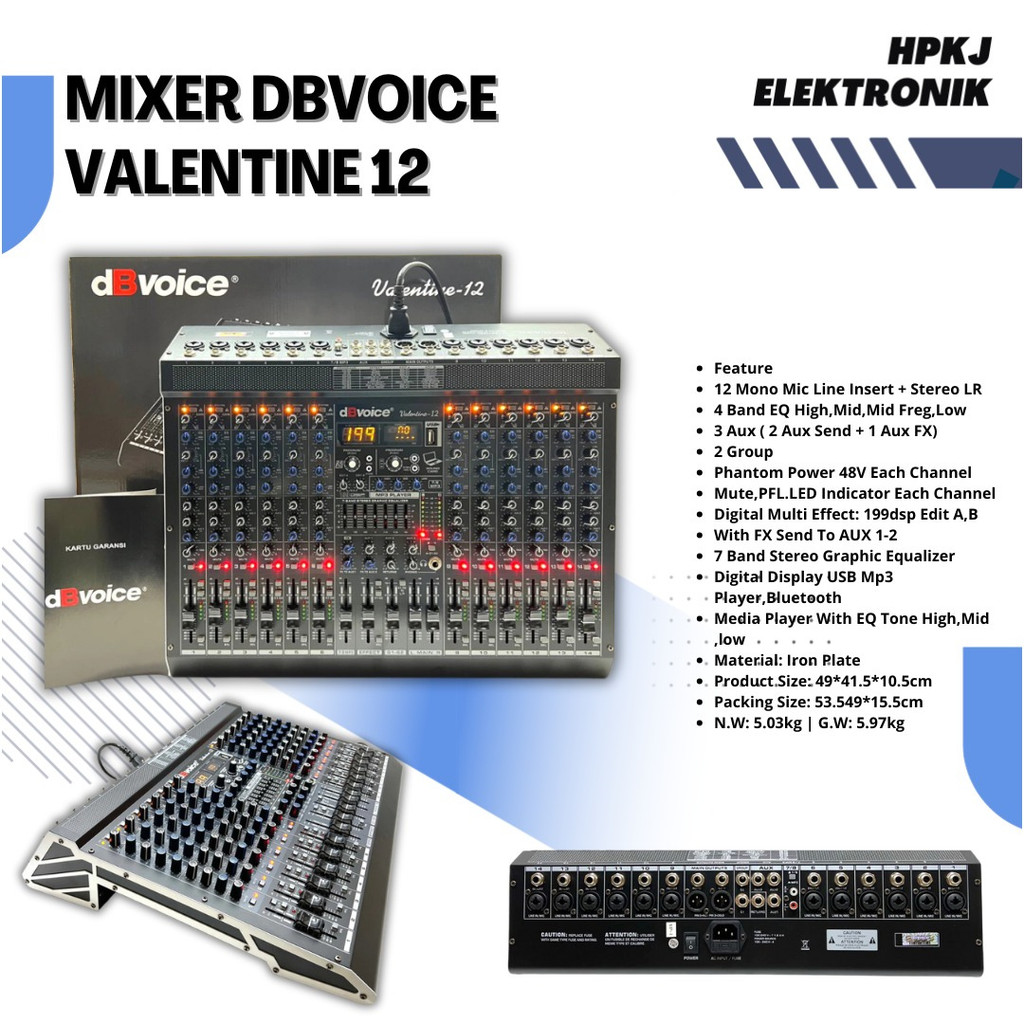 Jual Mixer dB Voice Valentine 12 Original 12 Channel Mixer Audio Valentine 12 dbVoice | Shopee ...