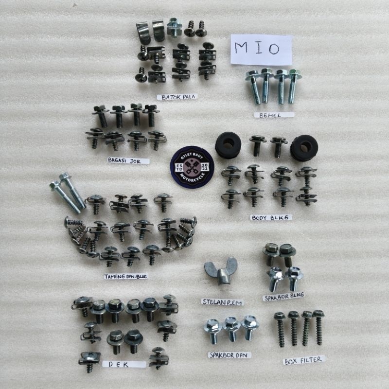 Jual Baut Mio Perbagian bagian baut Mio fullset full body Mio smile Mio ...