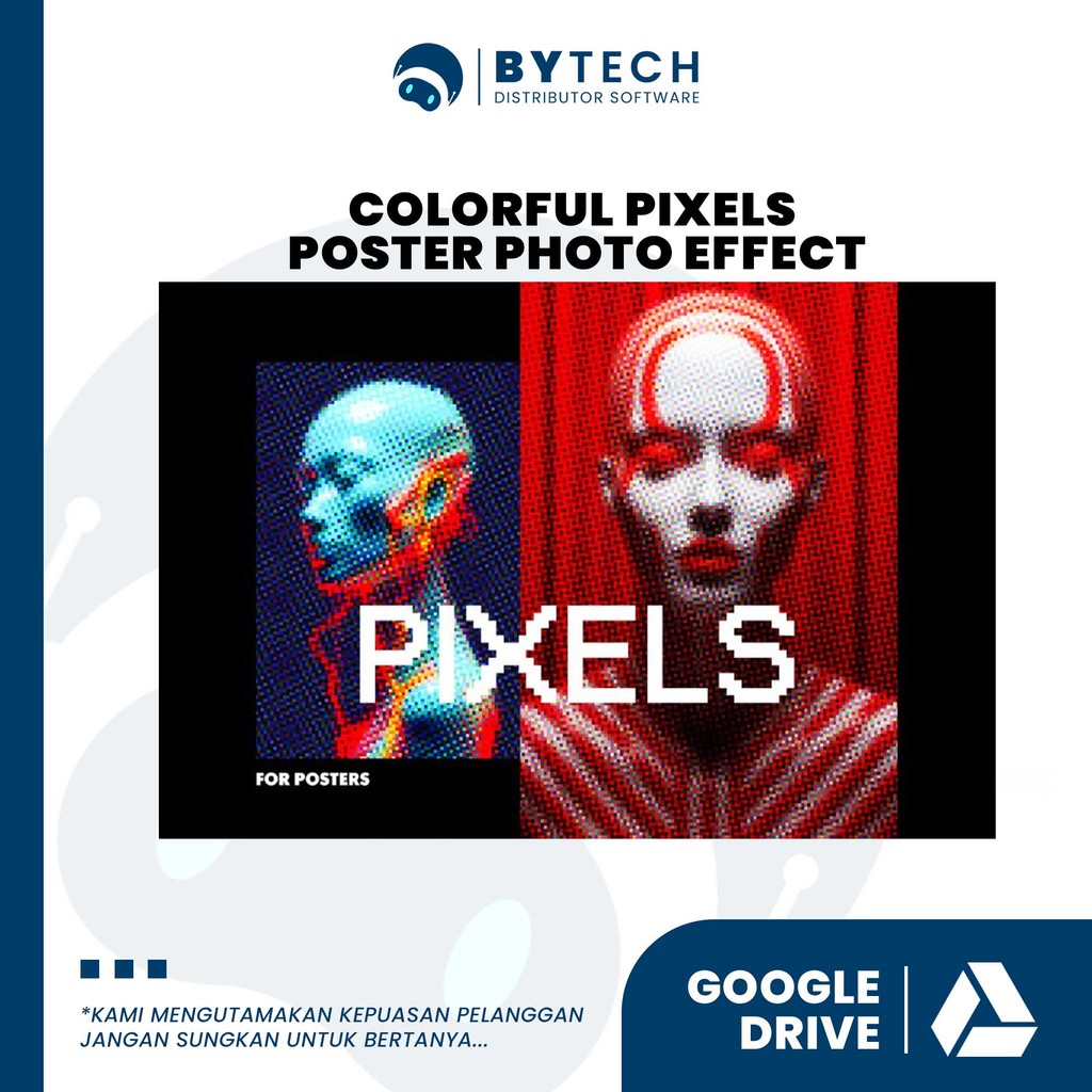 Jual COLORFUL PIXELS POSTER PHOTO EFFECT | Shopee Indonesia