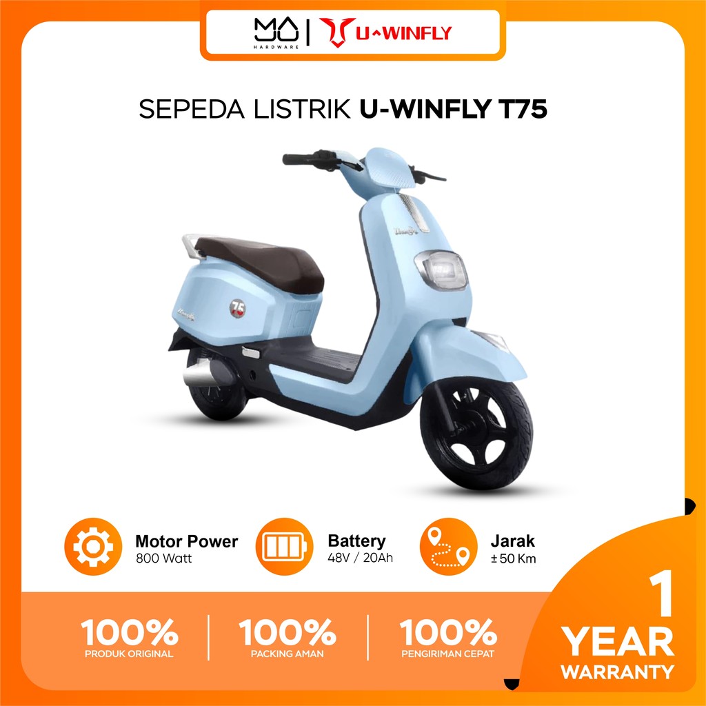 Jual NEW U-WINFLY Sepeda Listrik Uwinfly T75 800Watt - Garansi Resmi ...