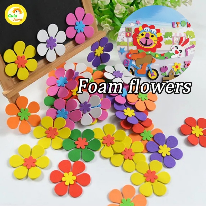 Jual Eva Foam Craft 3d Dekorasi Busa Eva Dinding Kartun Bunga Stiker