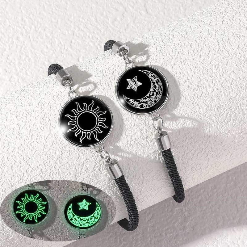 Jual Gelang Batu Permata Titanium Matahari dan Bulan untuk Kekasih dan ...