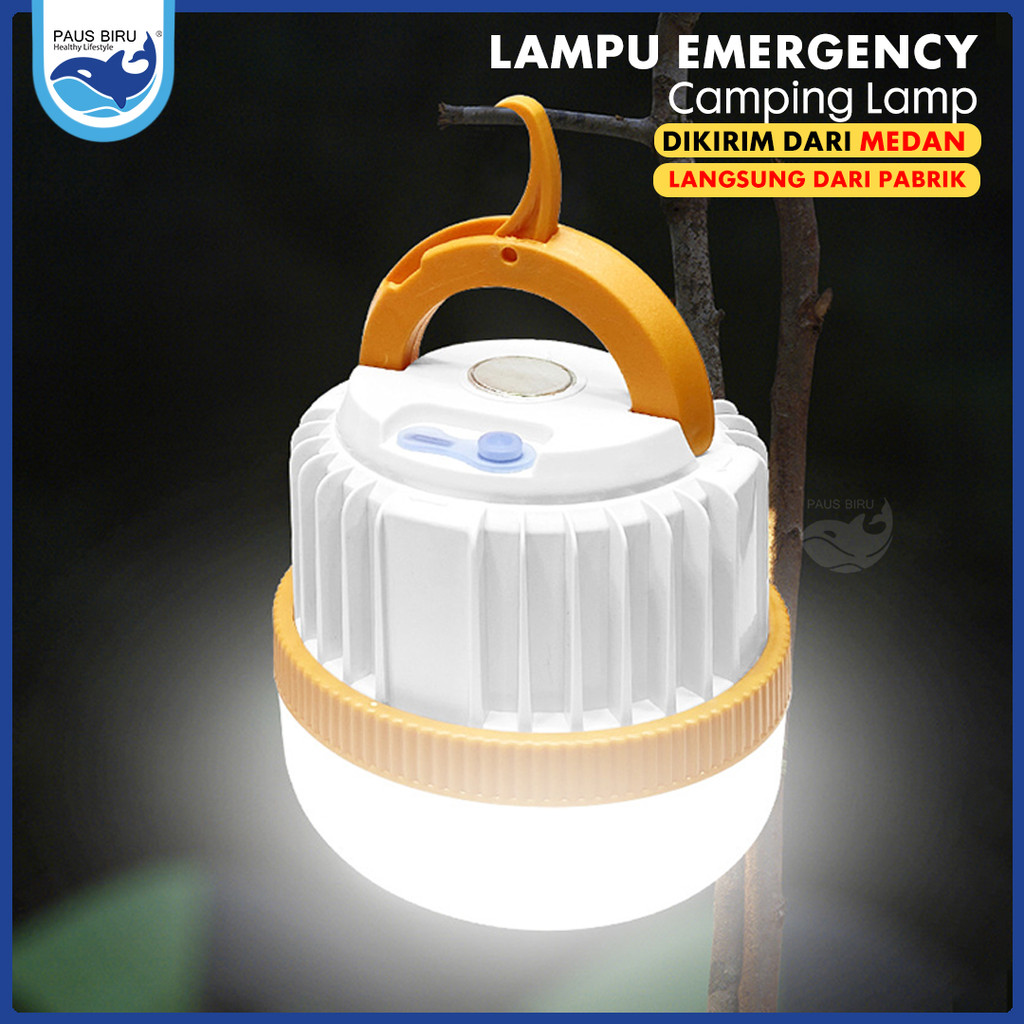 Jual Paus Biru - Lampu Emergency Tahan 6-8h Charger USB-C Lampu Camping Lampu Tenda Serbaguna ...