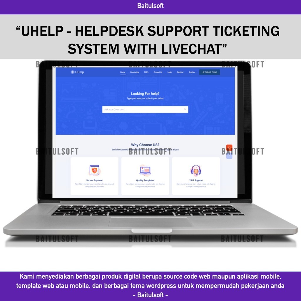 Jual SOURCE CODE APLIKASI WEB UHELP - HELPDESK SUPPORT TICKETING SYSTEM WITH LIVECHAT D31 ...