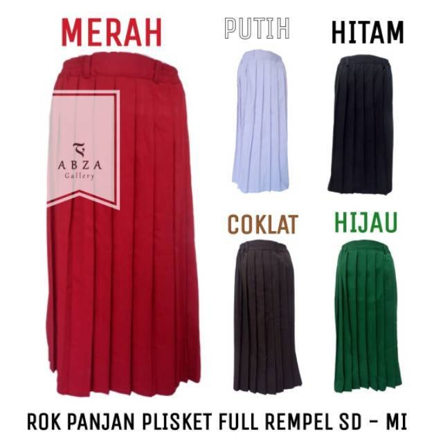 Jual SERAGAM SEKOLAH ROK PANJANG REMPEL / Pliskit SD - MI Bahan Drill Berkualitas - ABZA ...