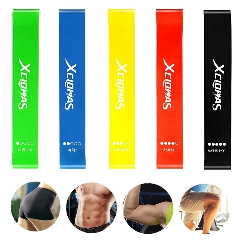 Jual 4 /5 Levels Yoga Resistance Rubber Bands Crossfit Exercise Rubber ...
