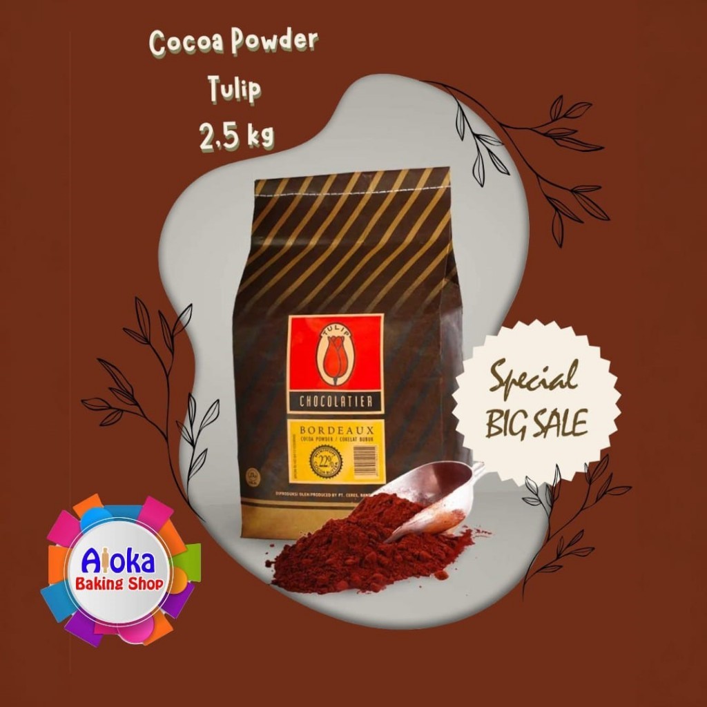Jual Tulip Bordeaux Cocoa Powder 2,5kg / Coklat Bubuk Pure Dark ...