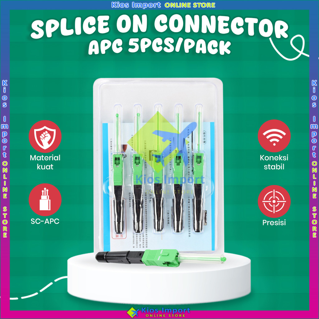 Jual 1 Pack/5Pcs Splice On Connector SOC SC/APC Untuk Sambungan Kabel ...