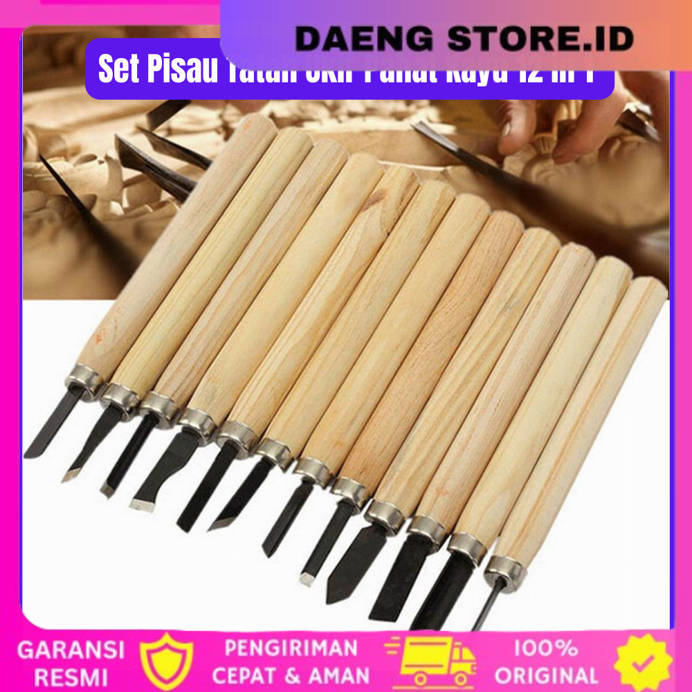 Jual Pisau Ukir Pahat Kayu 12 in 1 Wood Carving Art Knife Set Pisau ...