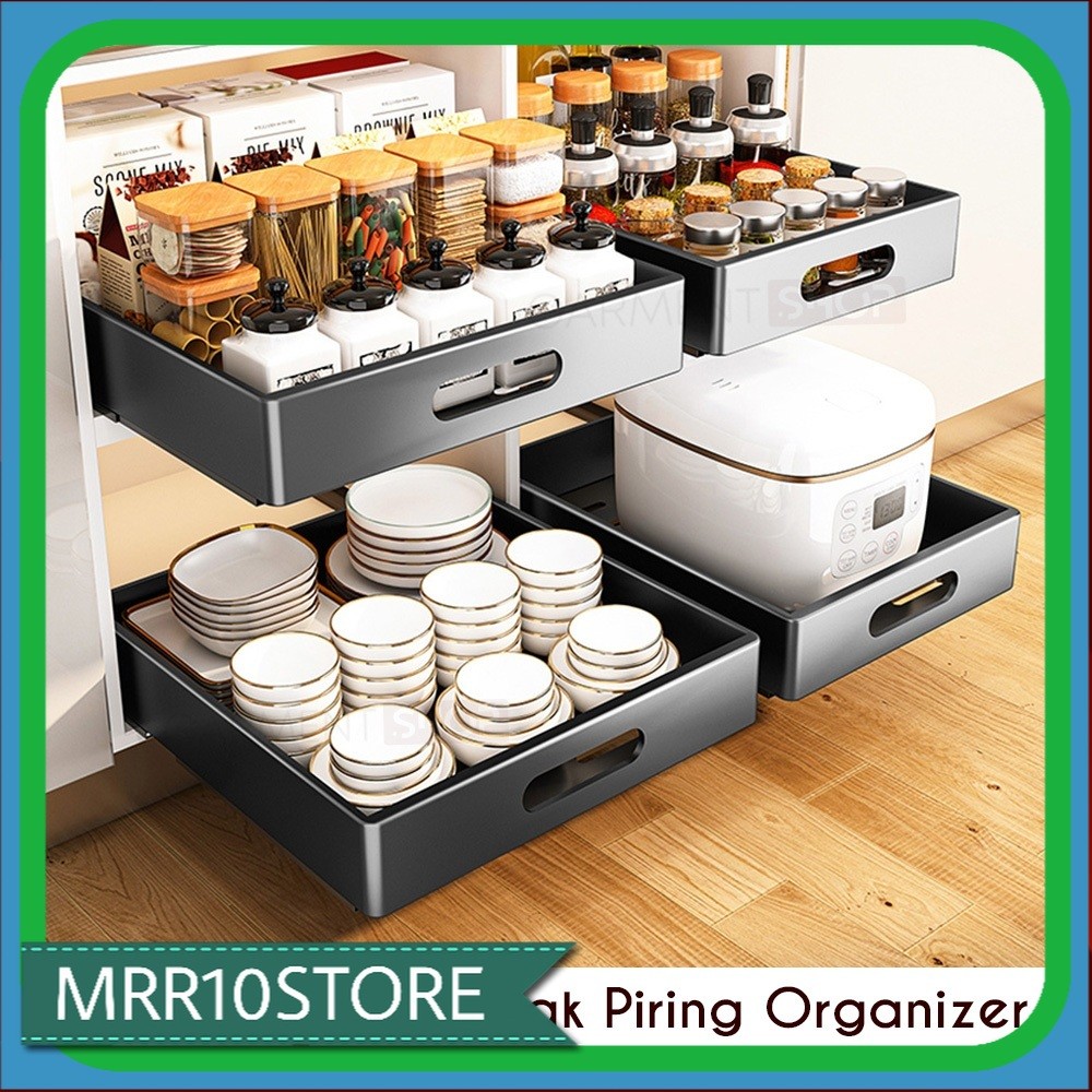 Jual Rak Piring Tarik Kabinet Rack Laci Geser Untuk Bumbu Dapur ...