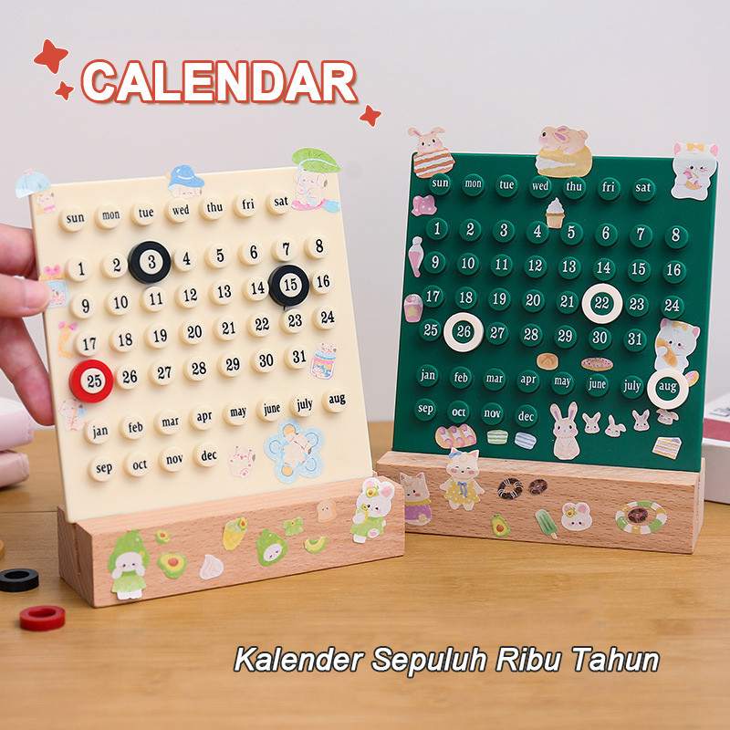 Jual CARAT Ornamen Kalender Meja Abadi Permanent Calendar Diy Kalender ...