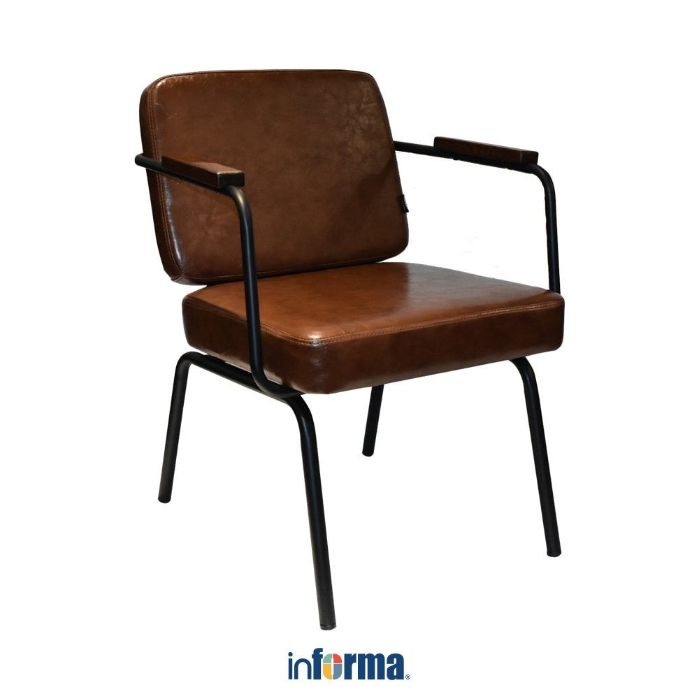 Jual Informa Madani Kursi Berlengan Kulit - Cokelat Arm Chair Cafe ...