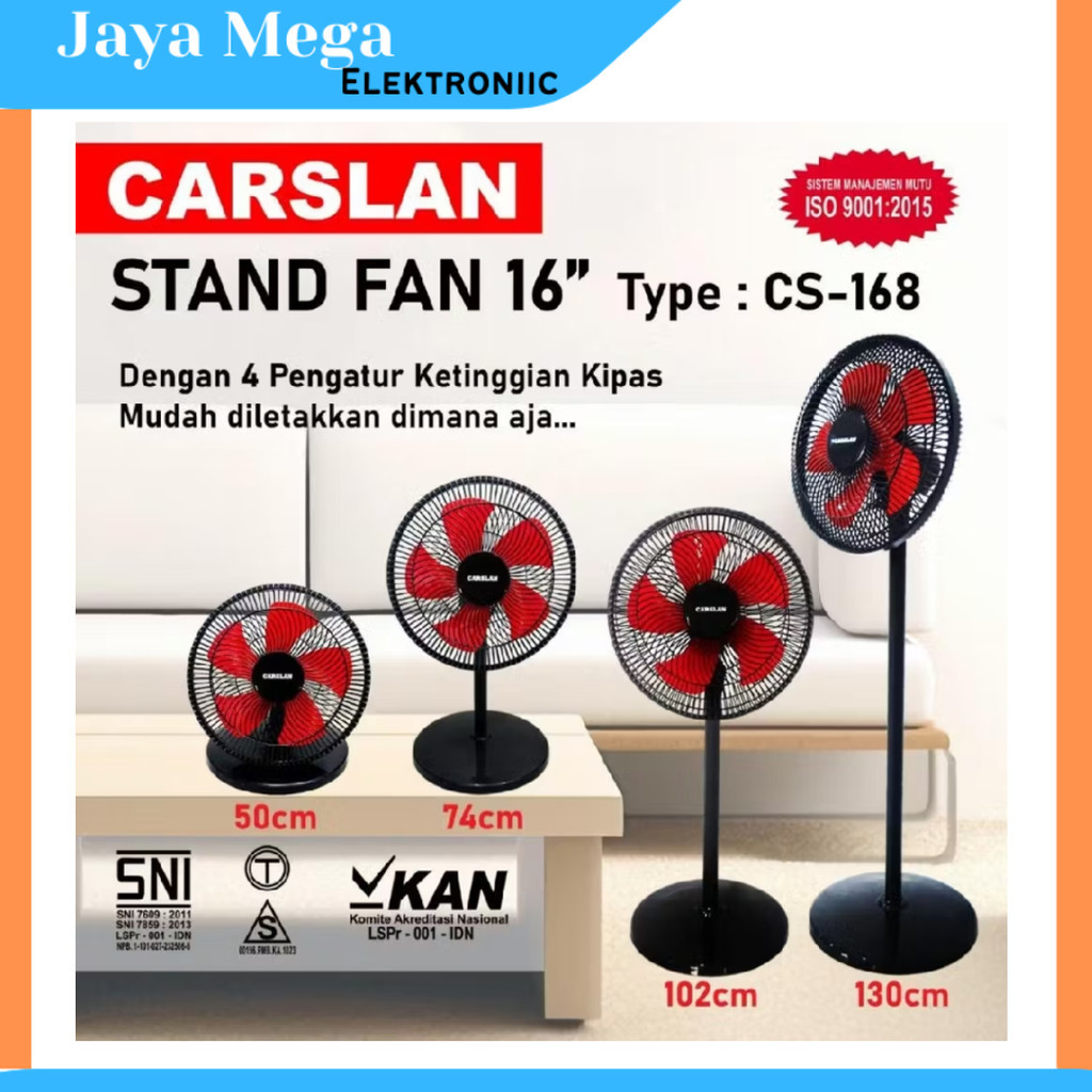Jual CARSLAN 16 inch Kipas Angin REMOT 2in1 Berdiri Dan Meja Stand Desk ...