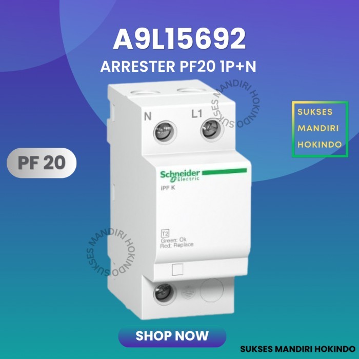 Jual Surge Arrester PF20 1P+N 1 Phase 20kA Schneider A9L15692 230V ...