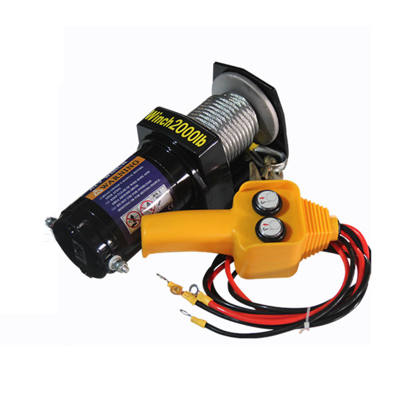 Jual 12V 24V 907kg 0.7KW 4m/min Car Mounted Electric Winch Electronic ...