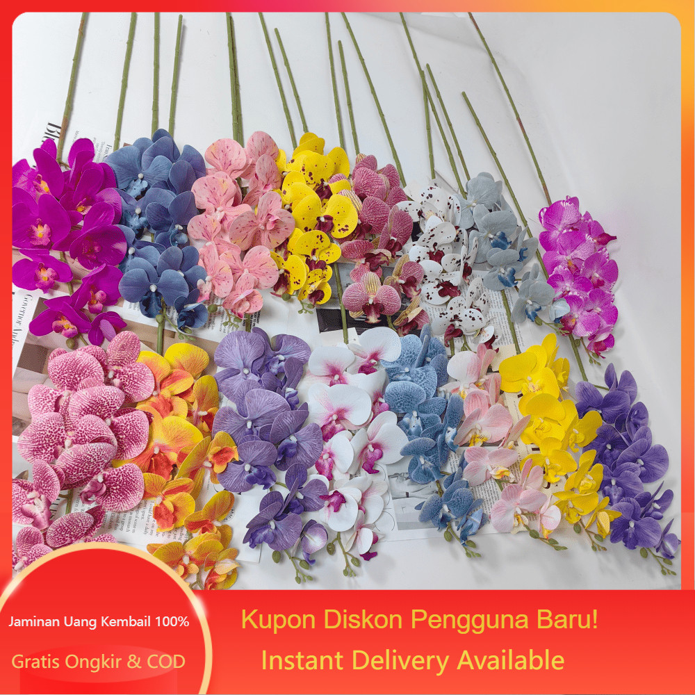 Jual Bunga Artificial Anggrek Latex Premium 105cm Bunga Dekorasi Rumah ...