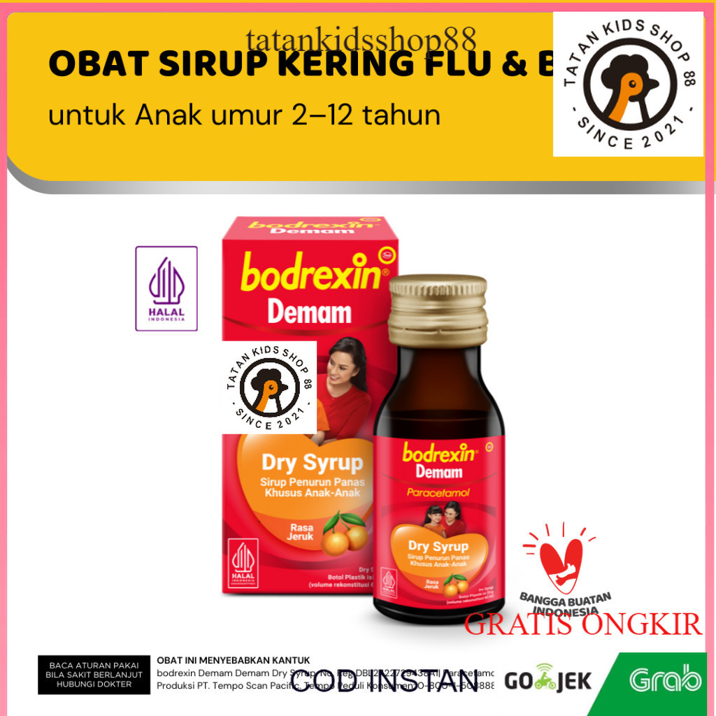 Jual Bodrexin Demam Sirup Kering Paracetamol Rasa Jeruk 25gr 60ml ...