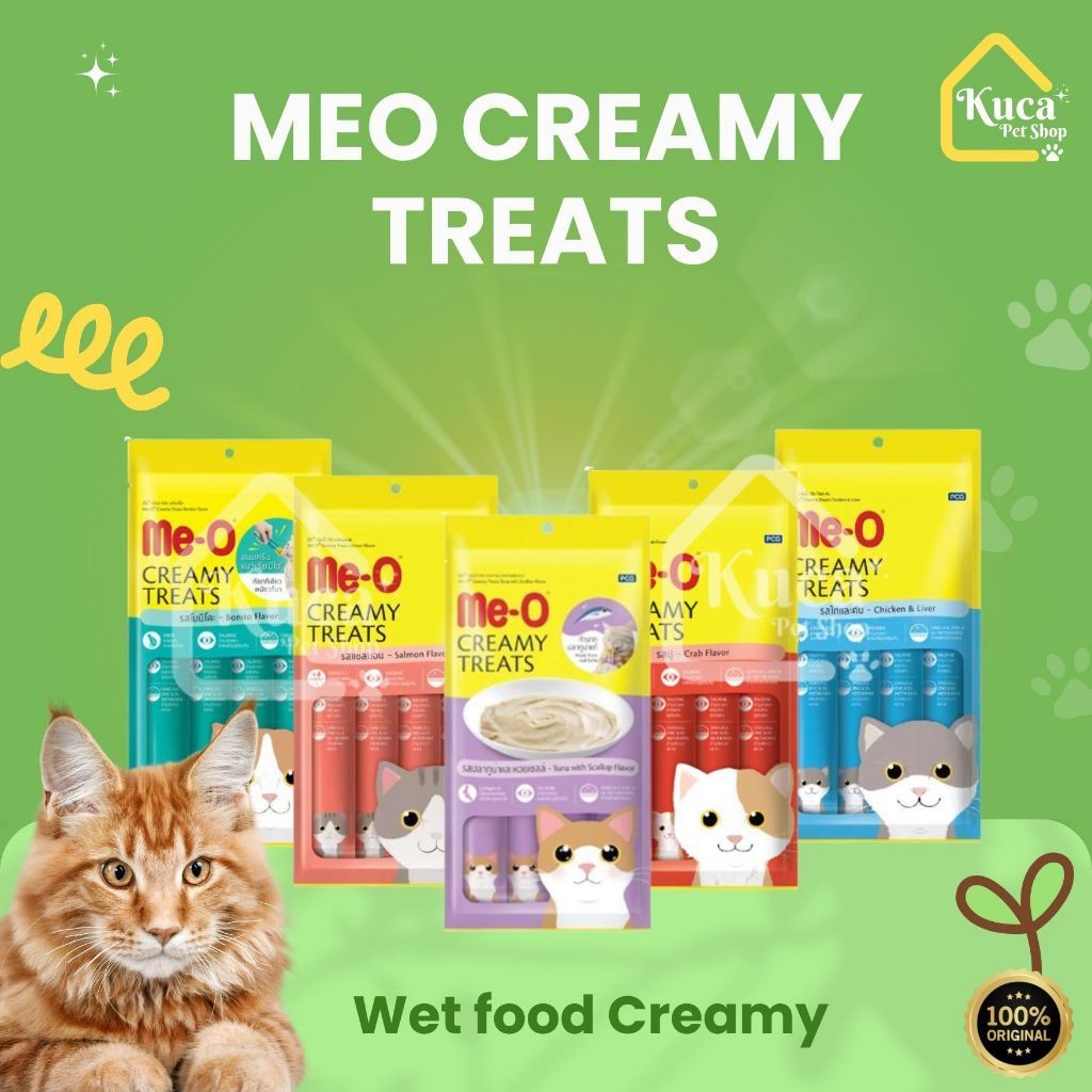 Jual MeO Creamy Treats Kucing Meo Snack Strip Meo Makanan Kucing Basah ...
