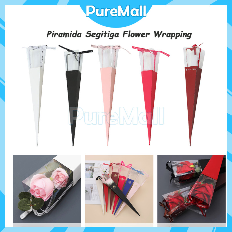 Jual Pembungkus Buket Instant Cellophane Bentuk Piramid Segitiga Flower ...