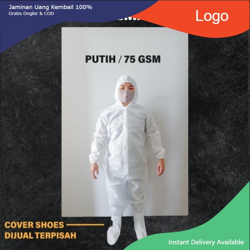 Jual baju apd hazmat coverall waterproof 75 gsm | Shopee Indonesia