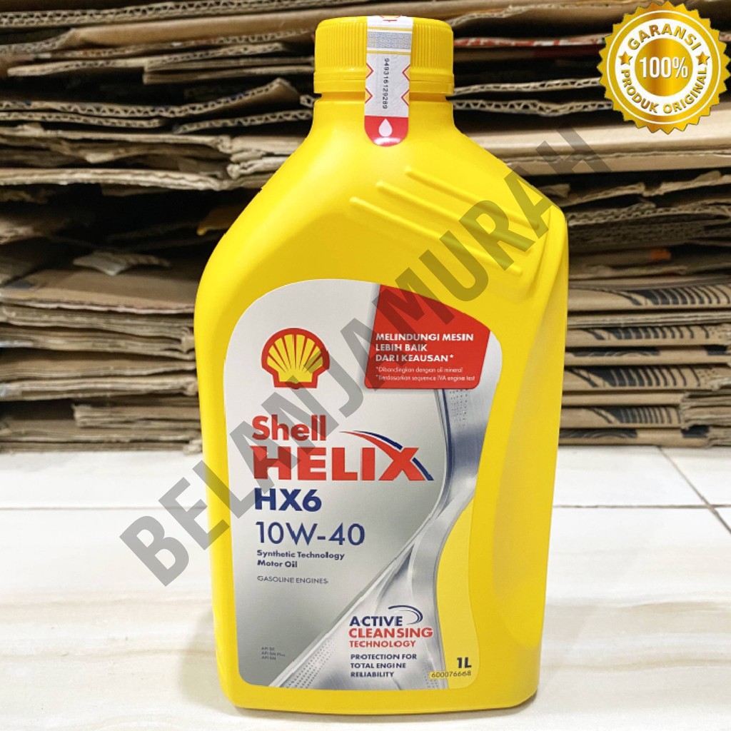 Jual Oli Shell Helix HX6 SAE 10w-40 1 Liter 100% ASLI | Shopee Indonesia